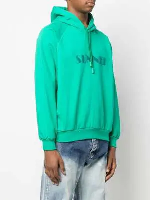 Sunnei Logo Drawstring Hoodie - Grey