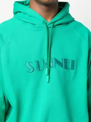 Sunnei Logo Drawstring Hoodie - Grey