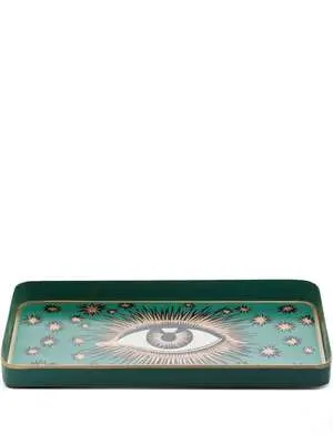 LES-OTTOMANS Eye Iron Tray - Green