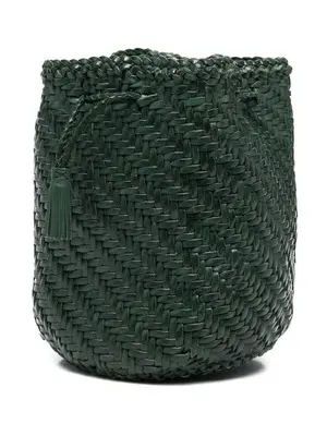 Dragon Diffusion Interwoven Bucket Bag - Green