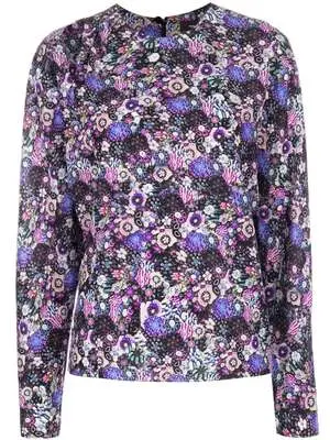 Isabel Marant Étoile Floral-print Stretch-silk Blouse - Purple