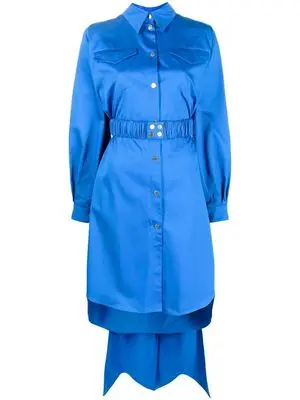 AZ FACTORY Belted Utility Trapeze Dress - Blue