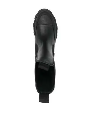 GANNI Mid Chunky Leather Chelsea Boots - Black