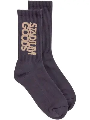STADIUM GOODS Ribbed Logo Socks - Purple