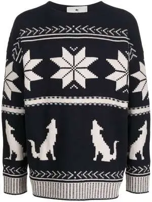 Etro Patterned Jacquard Knitted Jumper - Blue