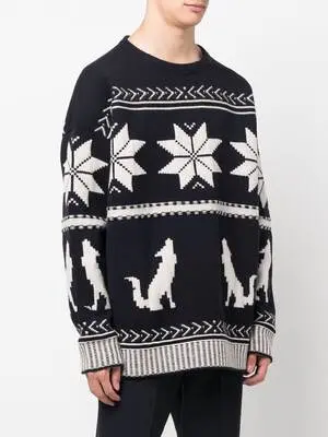 Etro Patterned Jacquard Knitted Jumper - Blue