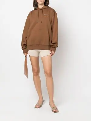 Jacquemus Le Sweatshirt Brodé Hoodie - Brown