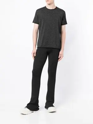 DION LEE Marl-knit Ribbed Flared Trousers