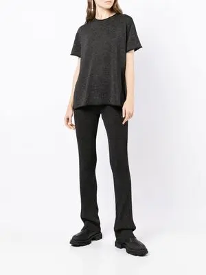DION LEE Marl-knit Ribbed Flared Trousers