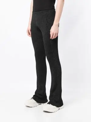 DION LEE Marl-knit Ribbed Flared Trousers