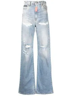 Philipp Plein Ripped-detail Denim Jeans