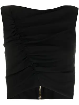 Versace Gathered Sleeveless Top