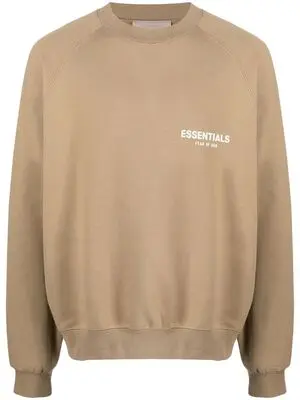 Fear Of God Logo-print Crew-neck Sweatshirt - Brown