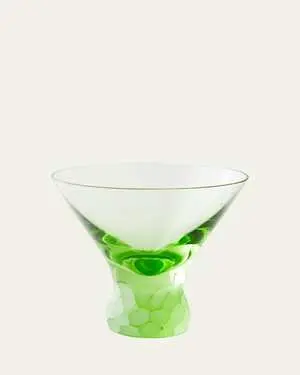 MOSER Clear Pebbles Stemless Martini Ocean Green