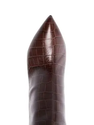 Paris Texas 115mm Crocodile-effect Knee Boots