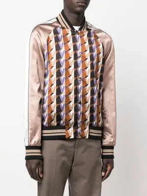 Valentino Garavani Geometric-print Bomber Jacket