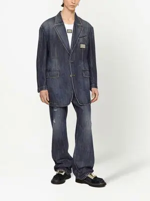 Dolce & Gabbana Longline Denim Blazer