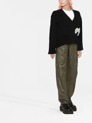 Off-White Logo-intarsia Knit Cardigan - Black