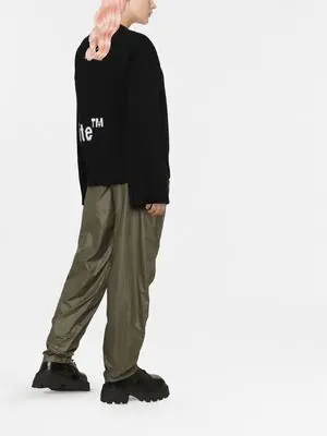 Off-White Logo-intarsia Knit Cardigan - Black
