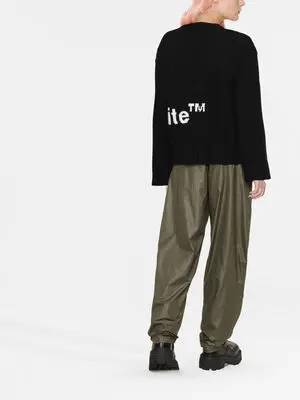 Off-White Logo-intarsia Knit Cardigan - Black