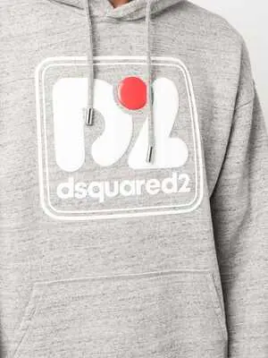 Dsquared2 Logo-print Cotton Hoodie - Grey