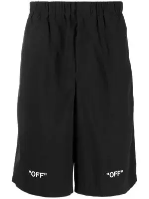 Off-White Logo-print Cotton Shorts