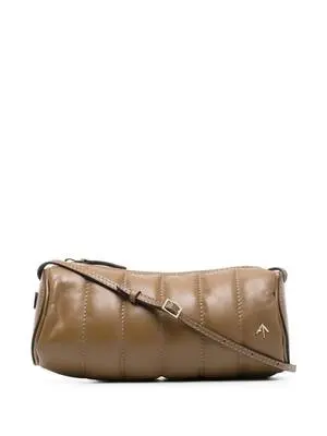 Manu Atelier Padded Cylinder Leather Bag - Brown