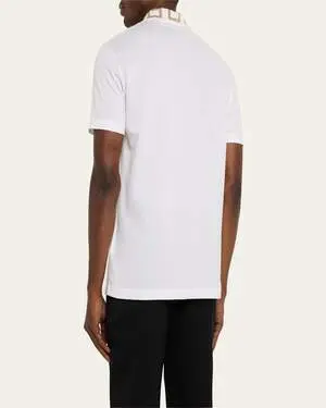 Versace Greca-collar Polo Shirt - Optical White