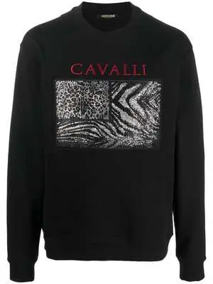 Roberto Cavalli Logo Print Crewneck Sweatshirt