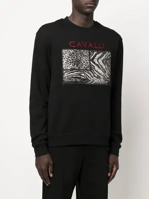 Roberto Cavalli Logo Print Crewneck Sweatshirt