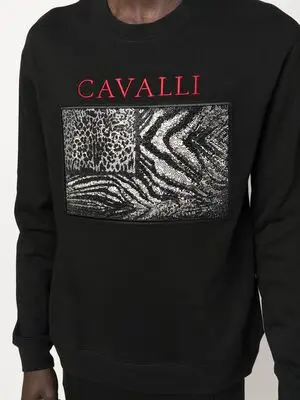 Roberto Cavalli Logo Print Crewneck Sweatshirt