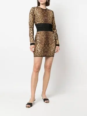 Roberto Cavalli Leopard-print Fitted Minidress