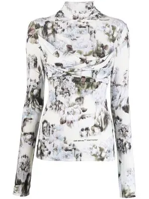 Off-White Pattern Print Long-sleeve T-shirt - Grey