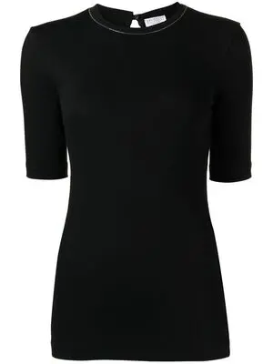 Brunello Cucinelli Monili-detail T-shirt - Black