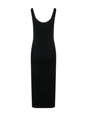 Saint Laurent Fine-ribbed Slip Dress - Black