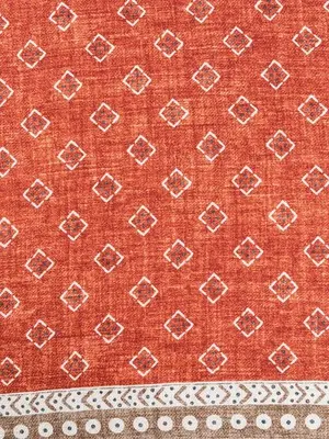 Brunello Cucinelli Silk Geometric-pattern Pocket Square - Orange