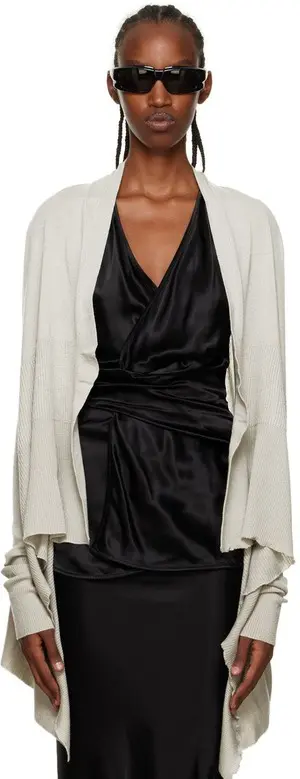 Rick Owens Rick Owens Black Wool Cardigan - 08 Pearl