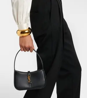 Saint Laurent Le 5 À 7 Mini Leather Shoulder Bag - Black