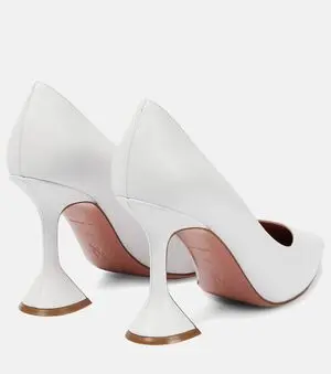 Amina Muaddi Ami Leather Pumps - White