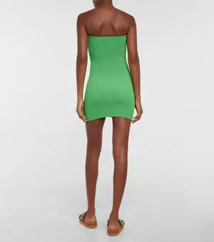 REINA OLGA La Sciura Crinkle Mini Dress - Green
