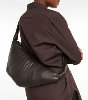 LEMAIRE Croissant Leather Shoulder Bag - Brown