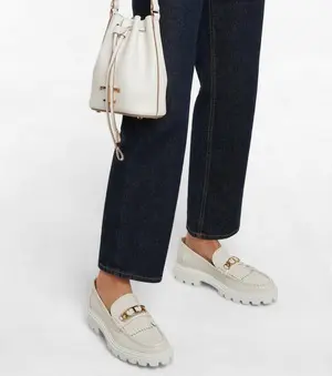 TOD'S Fringed Leather Loafers - White