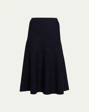 Gabriela Hearst Freddie Midi Knit Skirt - Dark Navy