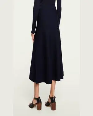 Gabriela Hearst Freddie Midi Knit Skirt - Dark Navy