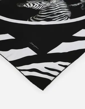 Dolce & Gabbana Large Zebra-print Twill Scarf - Multicolor