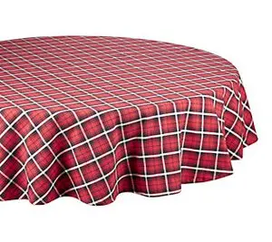 DESIGN IMPORTS Glad Tidings Plaid Tablecloth 70 Round - One-color