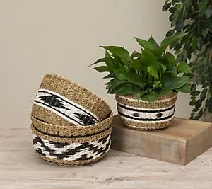 GERSON INTERNATIONAL S/3 Assorted Woven Baskets Gerson Co