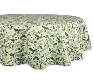 DESIGN IMPORTS Boughs Of Holly Print Tablecloth 70' Round - One-color