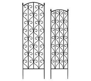 NATURE SPRING Scrolling Garden Trellis 2-piece Et, Black - One-color