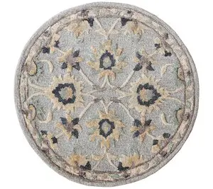 OX BAY TRADING CO. Ox Bay Traditional Floral Filigree Round Rug 3' Round - One-color